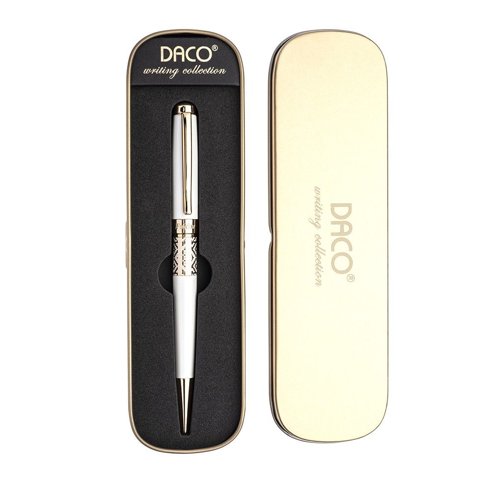 Set Pix Metalic si Etui Daco, Mina Tip Parker, 1 mm, Corp Alb, Imprimeu ...