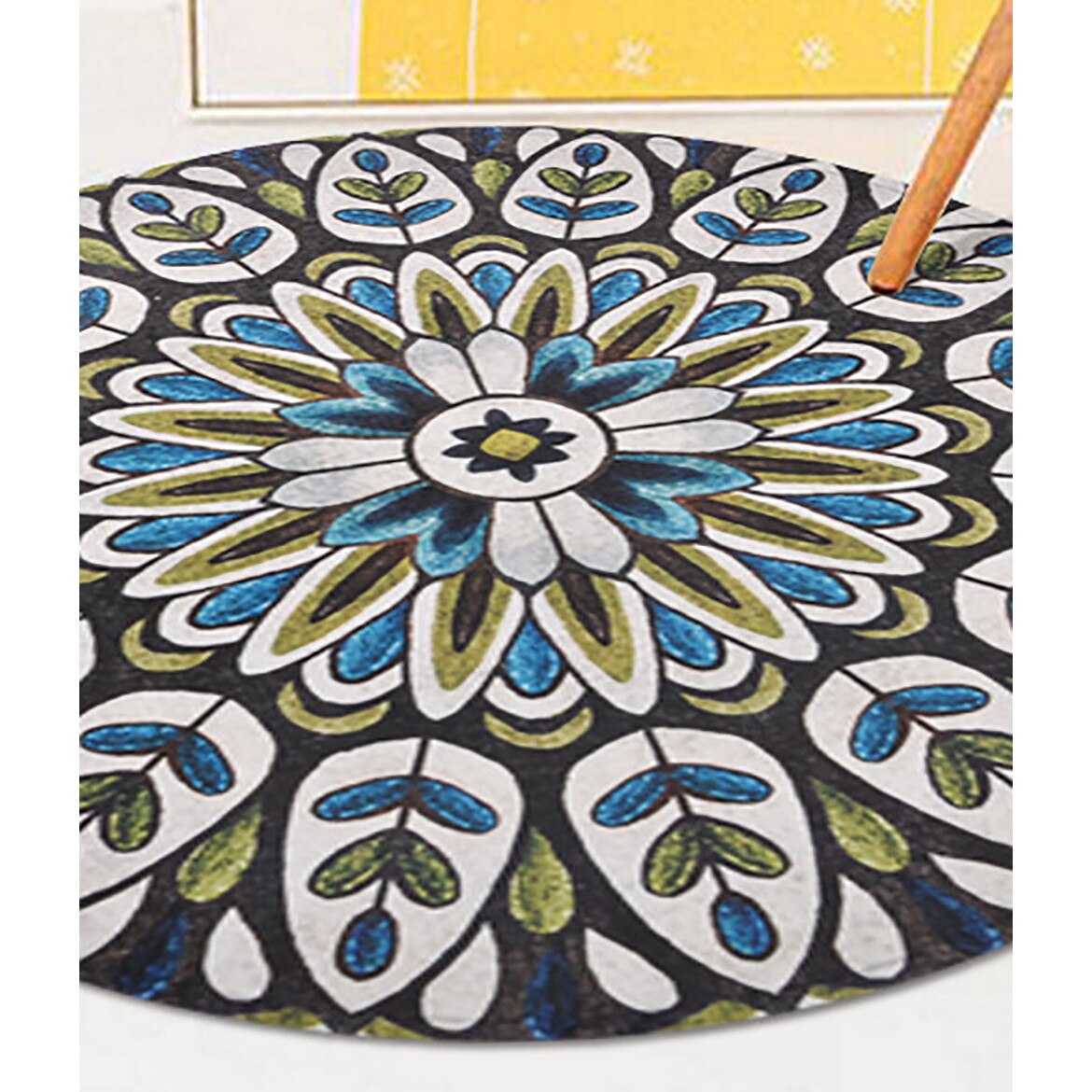 Covor rotund, GOGOU, Acril, 80 cm, Multicolor - eMAG.ro
