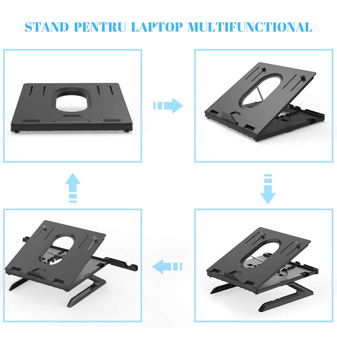 Stand pentru laptop ergonomic si portabil care asigura o ventilare ...