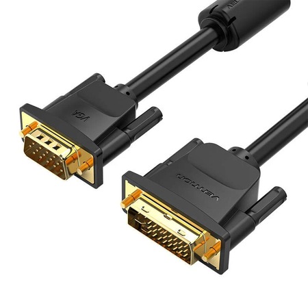 Cablu de la DVI (24+5) la VGA Vention EACBJ 5 m, 1080P 60Hz (negru ...