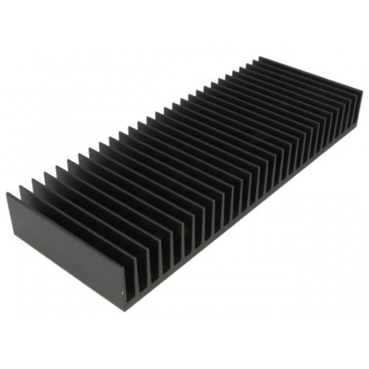 Radiator extrudat, aluminiu, 75mm x 200mm, neagra, FISCHER ELEKTRONIK ...