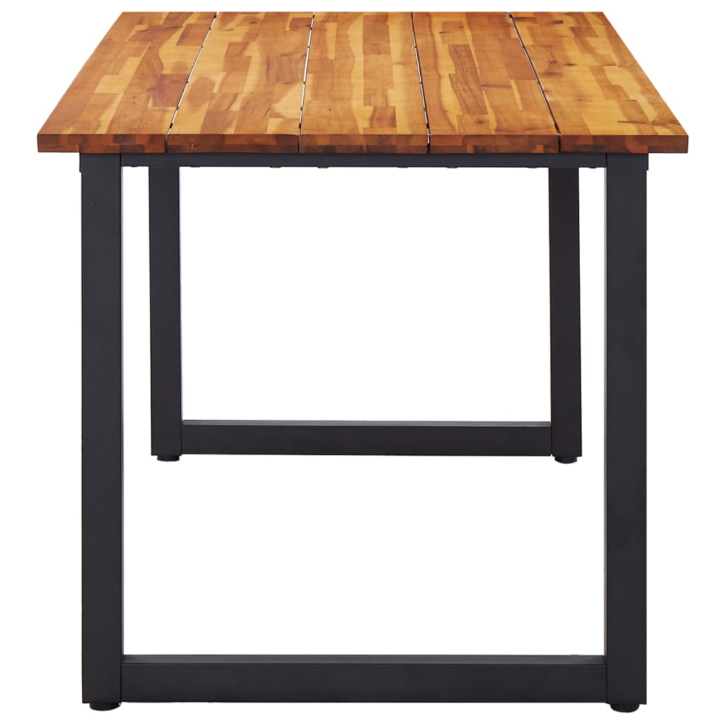 vidaXL tömör akácfa kerti asztal U-alakú lábakkal 160 x 80 x 75 cm 20.8 ...