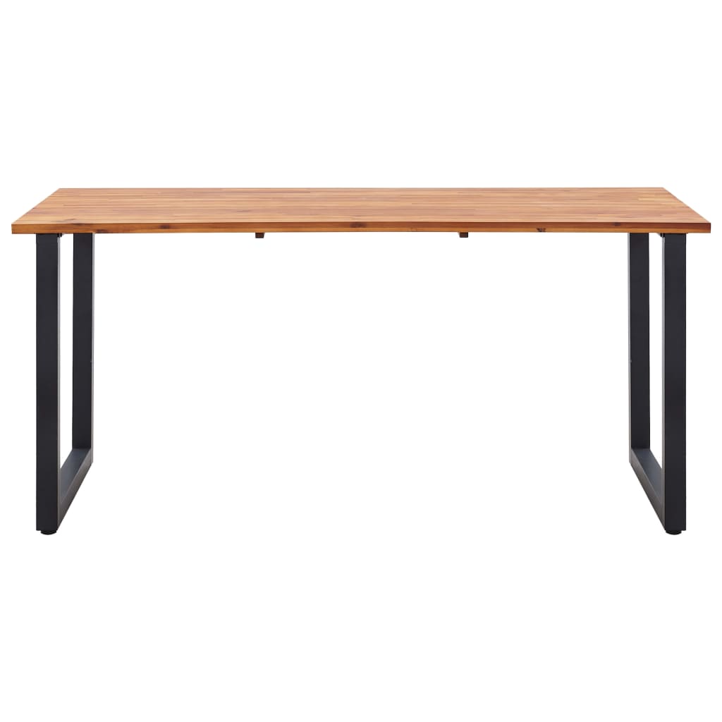 vidaXL tömör akácfa kerti asztal U-alakú lábakkal 160 x 80 x 75 cm 20.8 ...