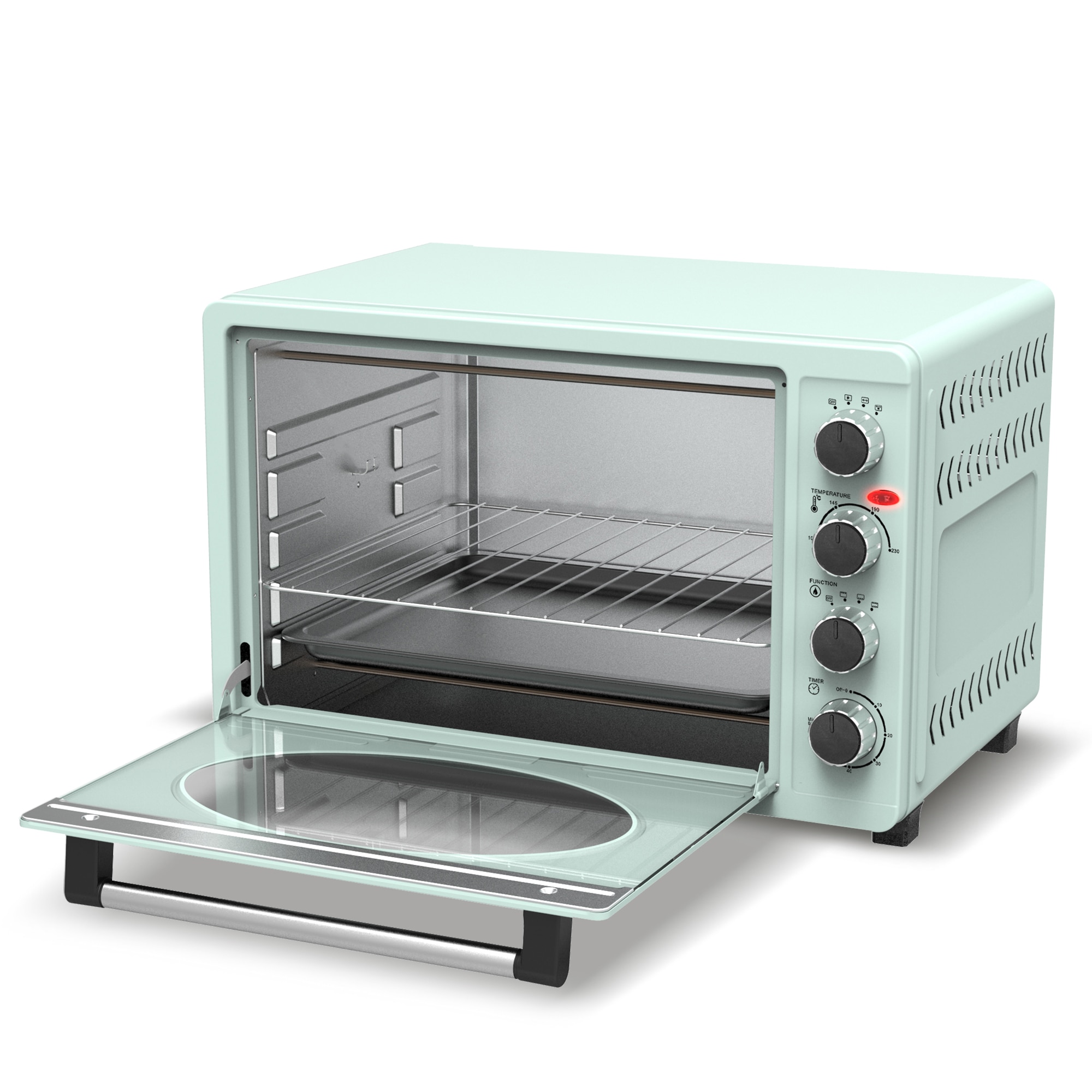 Cuptor Electric Convectie Retro TurboTronic TT-EV45R, 2000W, 230 de ...