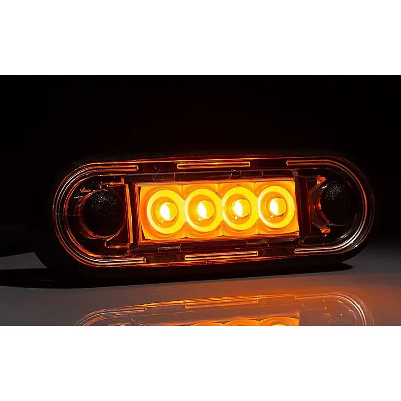 Габаритна лампа, 84x27, LED, тънка, жълта, с 2 булбар фитинга, FT-073Z ...