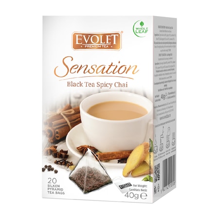 Black Tea Spicy Chai EVOLET 20 plicuri piramida 40g - eMAG.ro