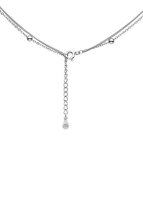 Colier dublu cu bilute, argint 925 placat cu rodiu - eMAG.ro