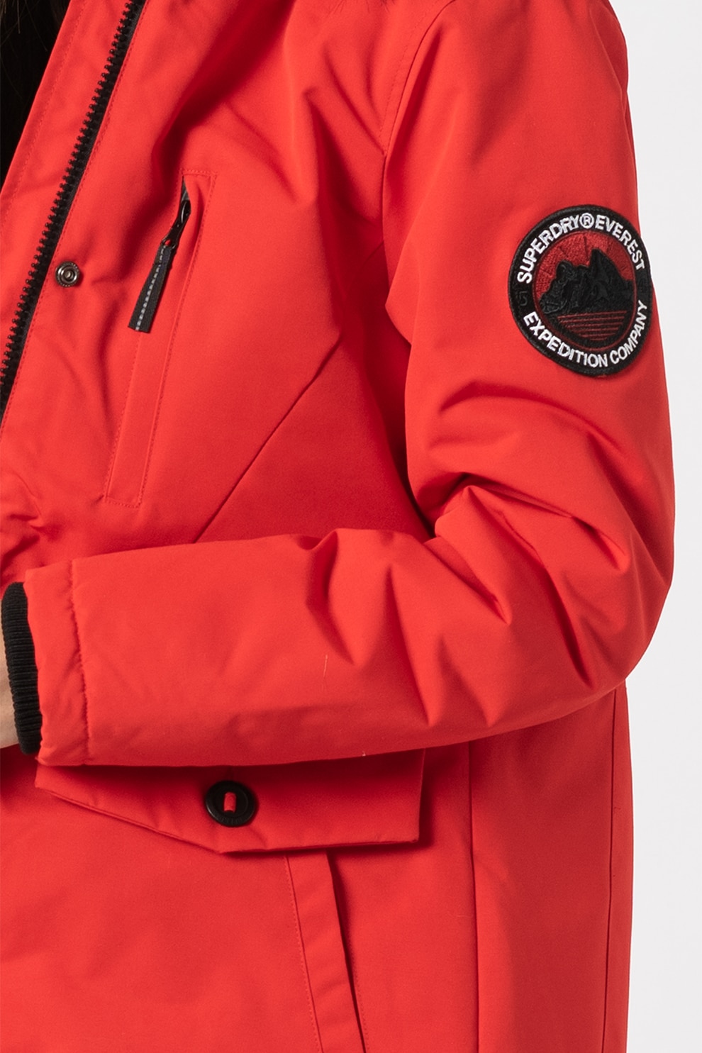 SUPERDRY, Подплатена зимна парка Everest с качулка, Червен, 8 - eMAG.bg