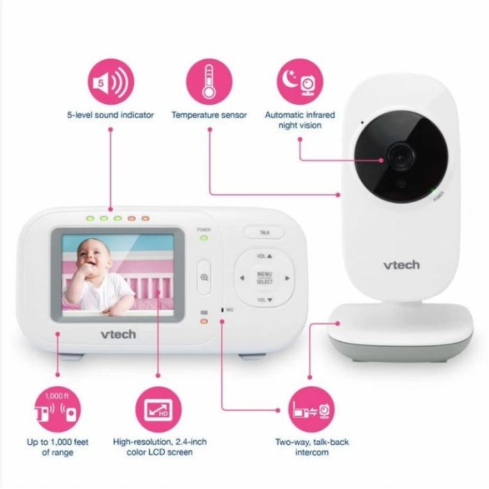 Videointerfon digital bidirectional Vtech 2.4 inch VM2251, raza actiune ...
