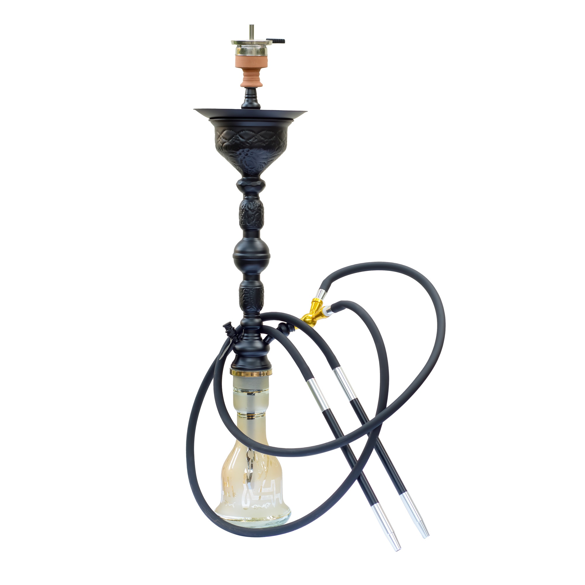 Narghilea Africa Steel cu doua furtunuri si creuzet cu sita - eMAG.ro