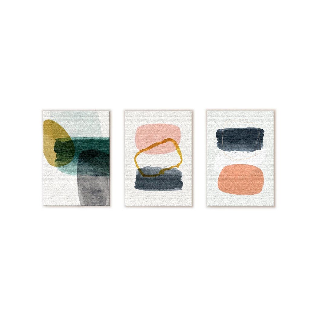 Set de tablouri abstracte, 3 piese, 35x50 cm - eMAG.ro