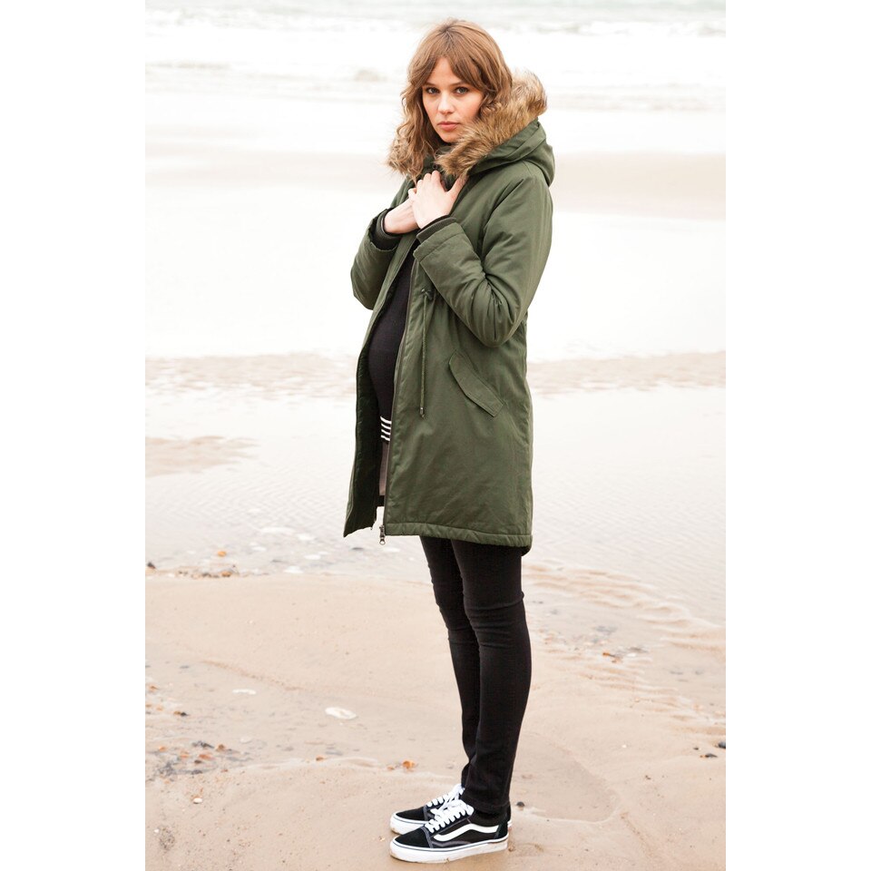 Geaca parka 2 in 1 gravide/maternitate JoJo Maman Bebe, kaki, marimea ...
