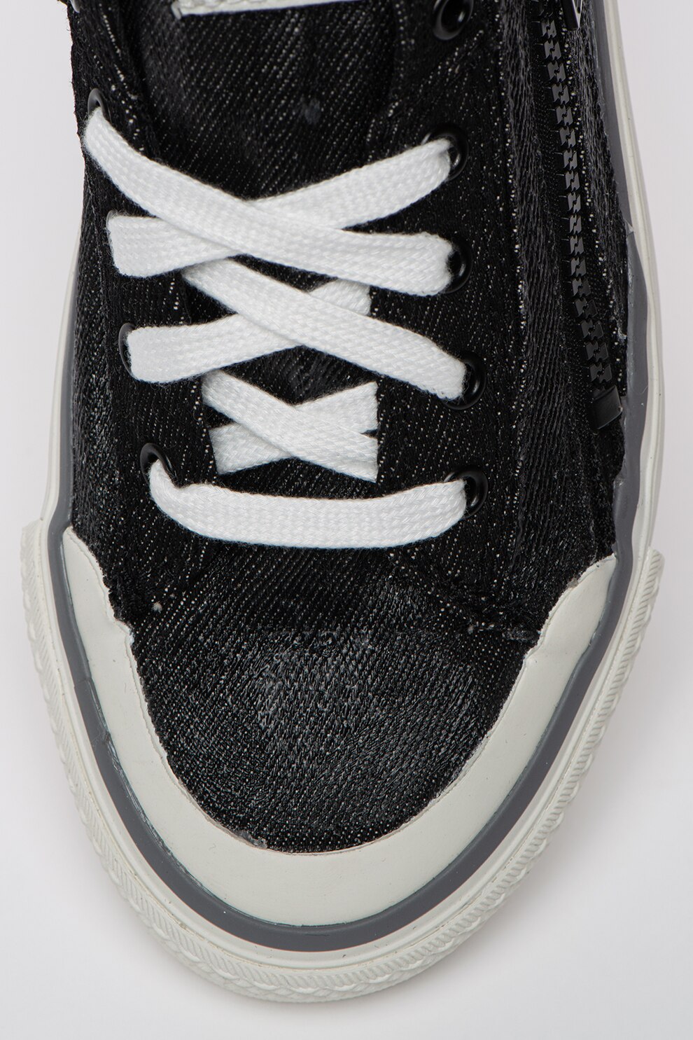 Diesel, Tenisi cu aspect de denim S-Astico, Negru stins, 40.5 - eMAG.ro