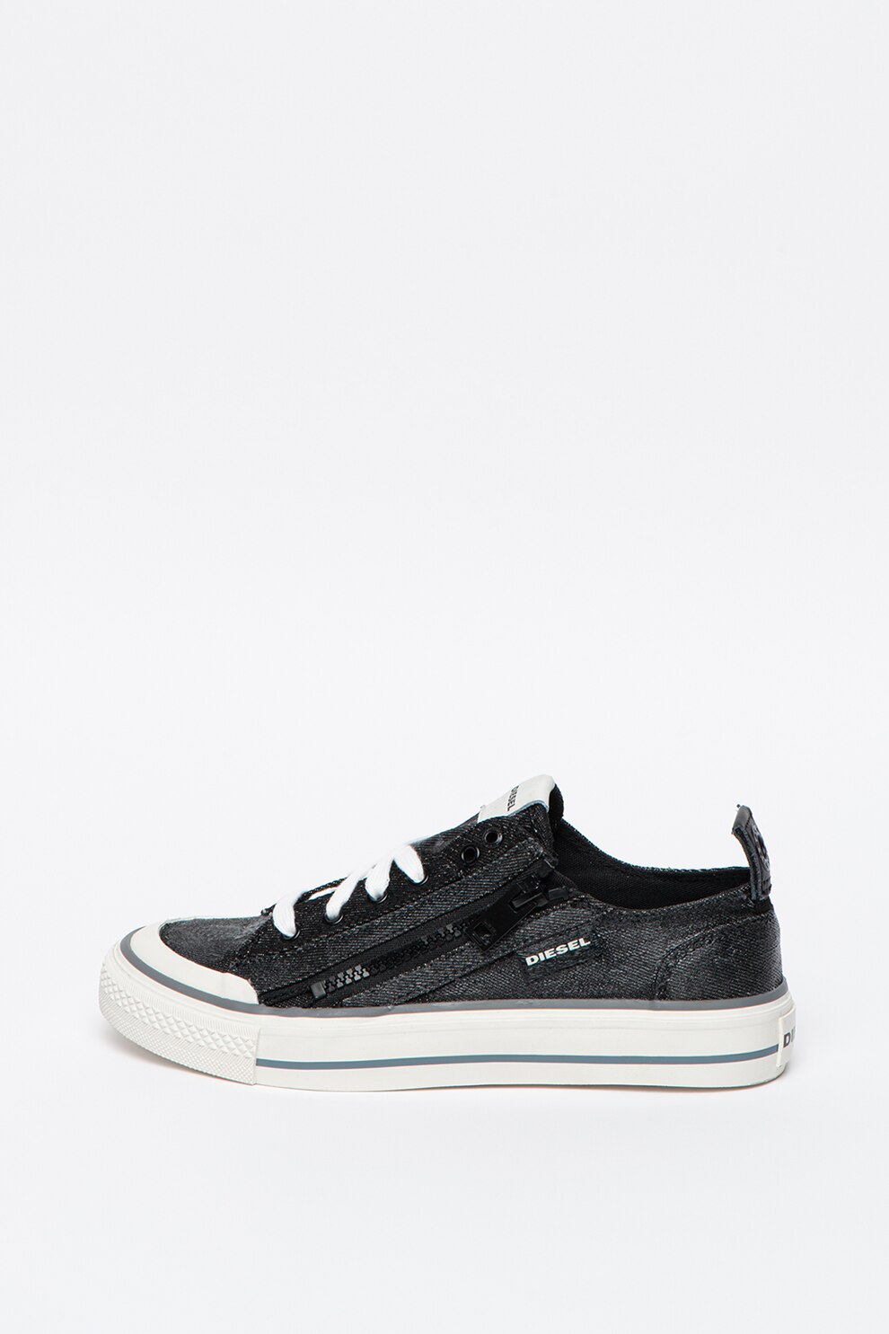Diesel, Tenisi cu aspect de denim S-Astico, Negru stins, 40.5 - eMAG.ro