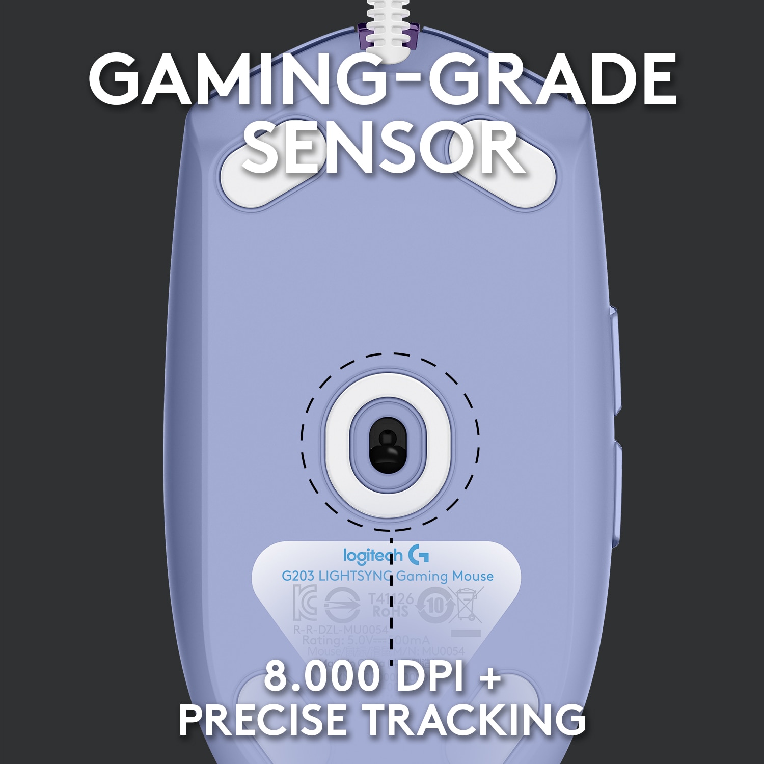 Mouse gaming Logitech G102 Lightsync, Lilac - eMAG.ro