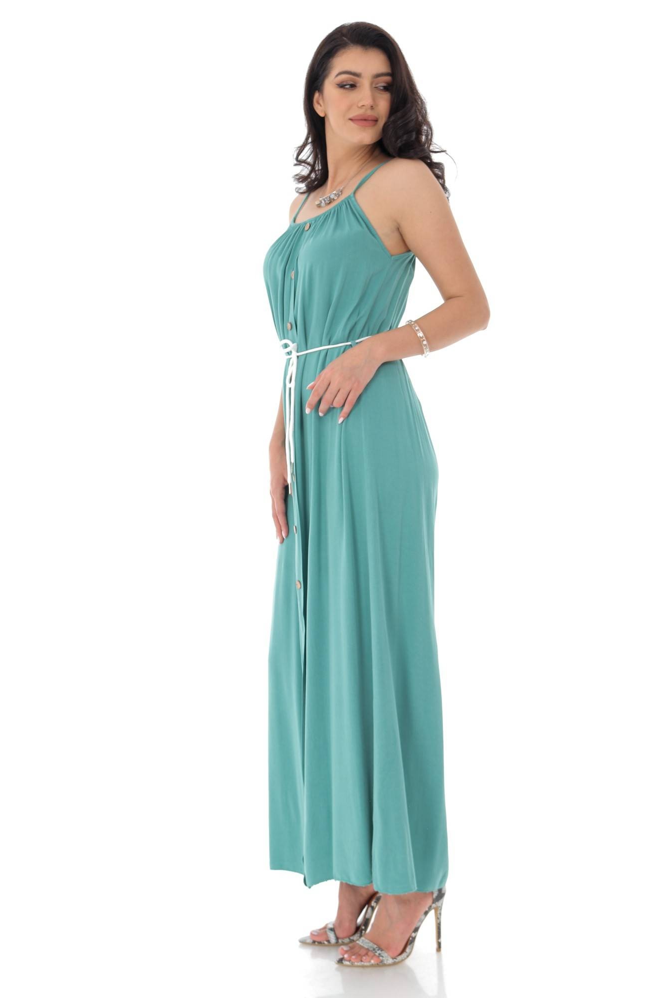 Rochie maxi de vara, cu nasturi - TURCOAZ - ROH - DR4155, M-L - eMAG.ro