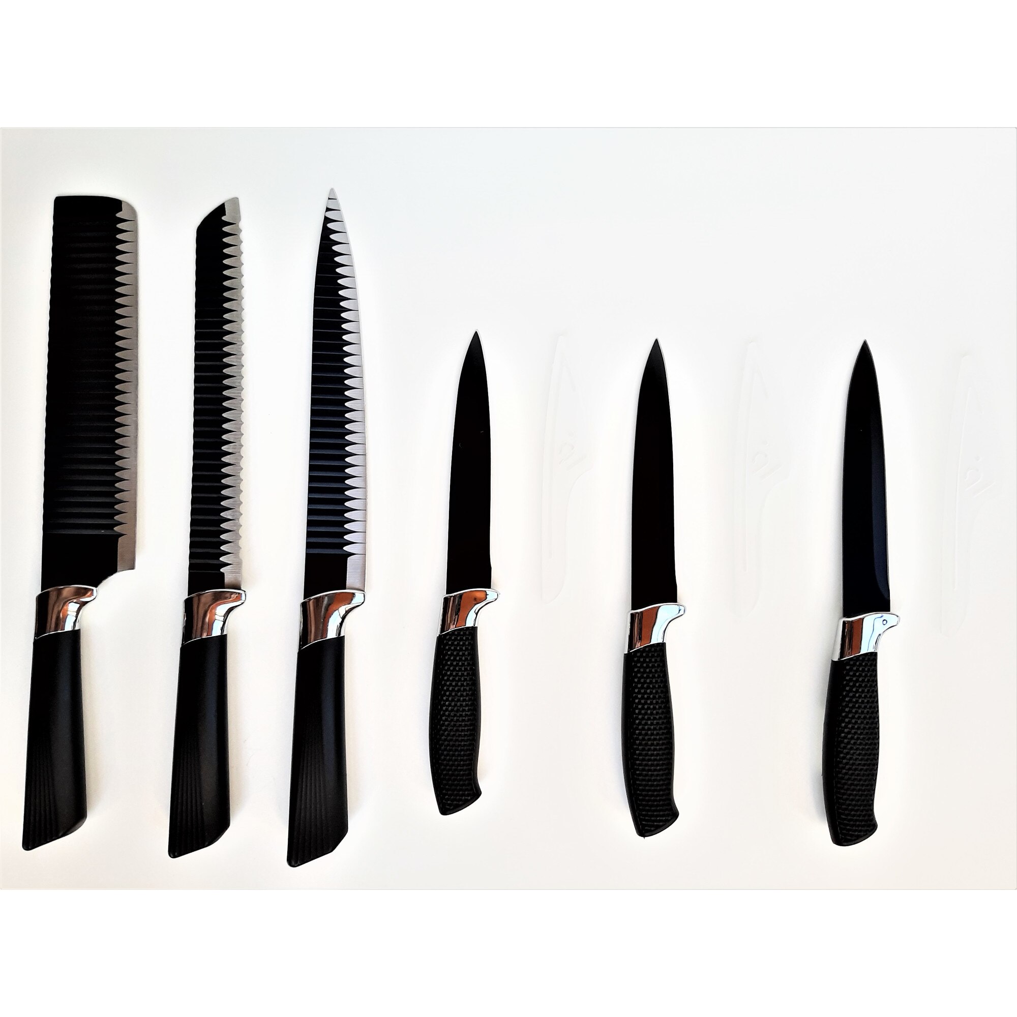 Set 6 cutite profesionale - Negru - eMAG.ro