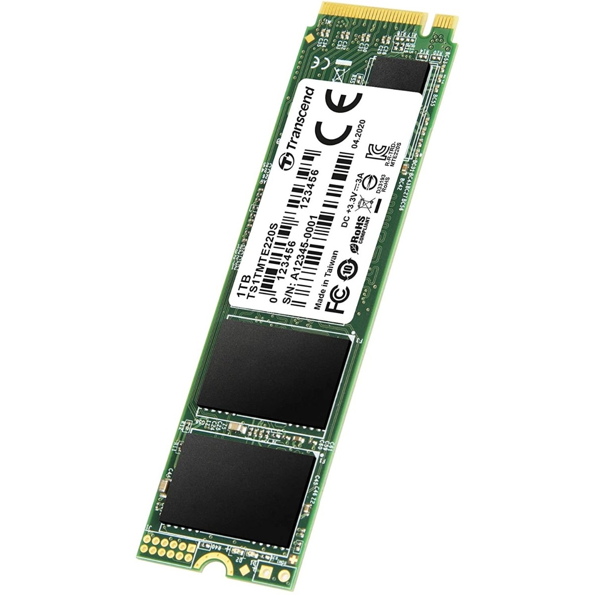 SSD intern, Transcend, 220S M.2 2280, 1TB, PCIe Gen 3 x4 3D NAND Flash ...