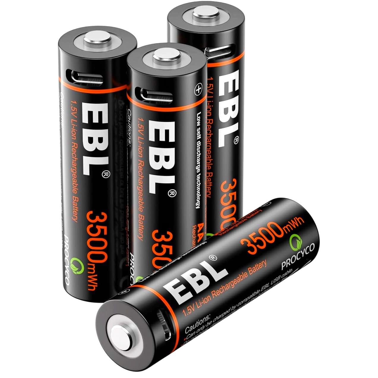 Set 4 acumulatori AA 1.5V, 3500 mWh, Li-Ion cu incarcare USB - eMAG.ro
