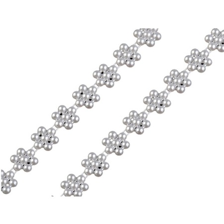 Banda decorativa cu flori din perle, latime 10 mm, 25 m, alb - eMAG.ro