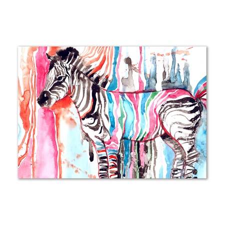 Pictura pe panza, 100 x 70cm, Decorarea peretilor "Zebra colorata ...