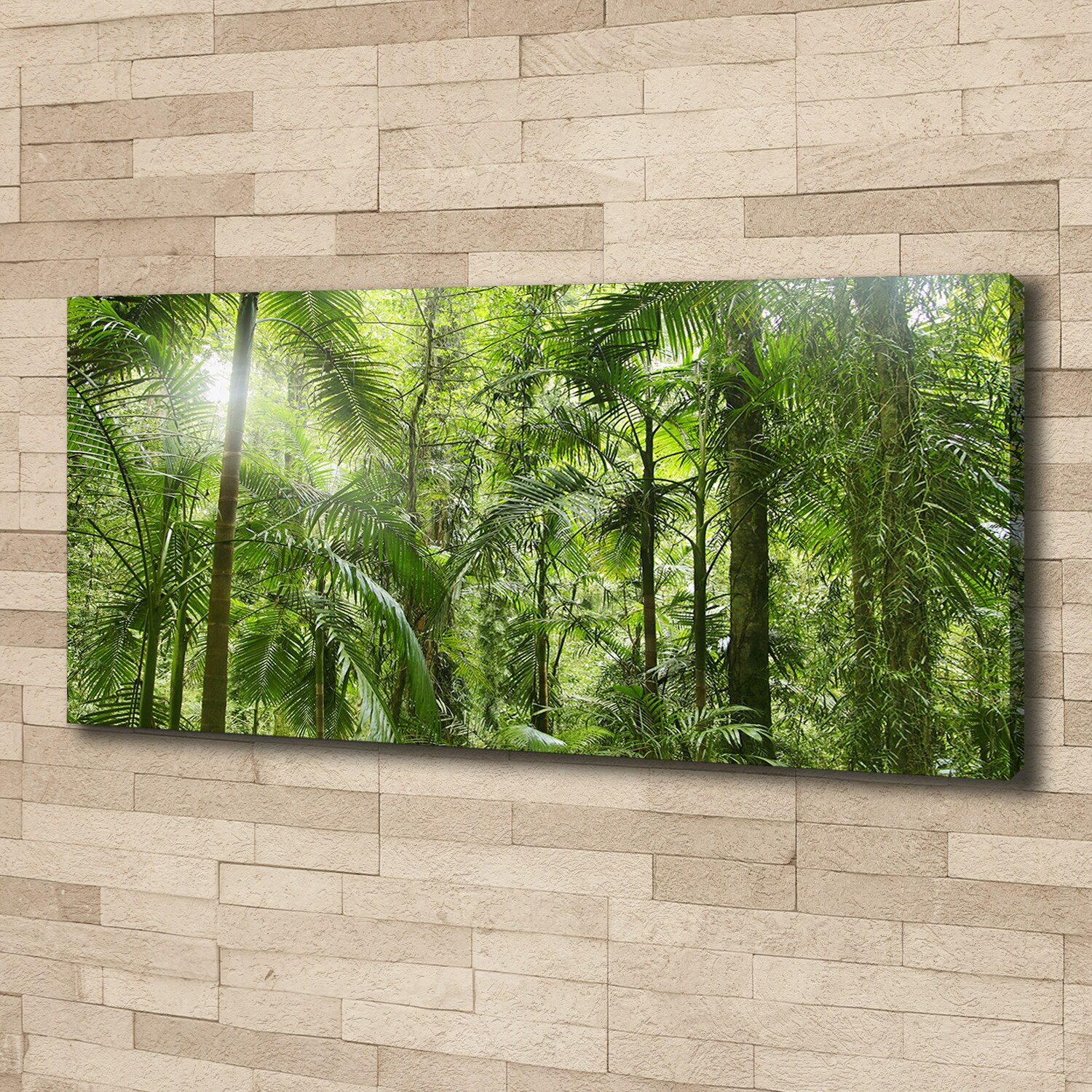 Pictura pe panza, 125 x 50cm, Decorarea peretilor "padure tropicala ...