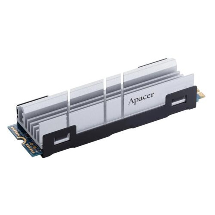 Твърд диск SSD, Apacer AS2280Q4, 500GB, M.2 PCIe Gen4 x4, Heatsink ...