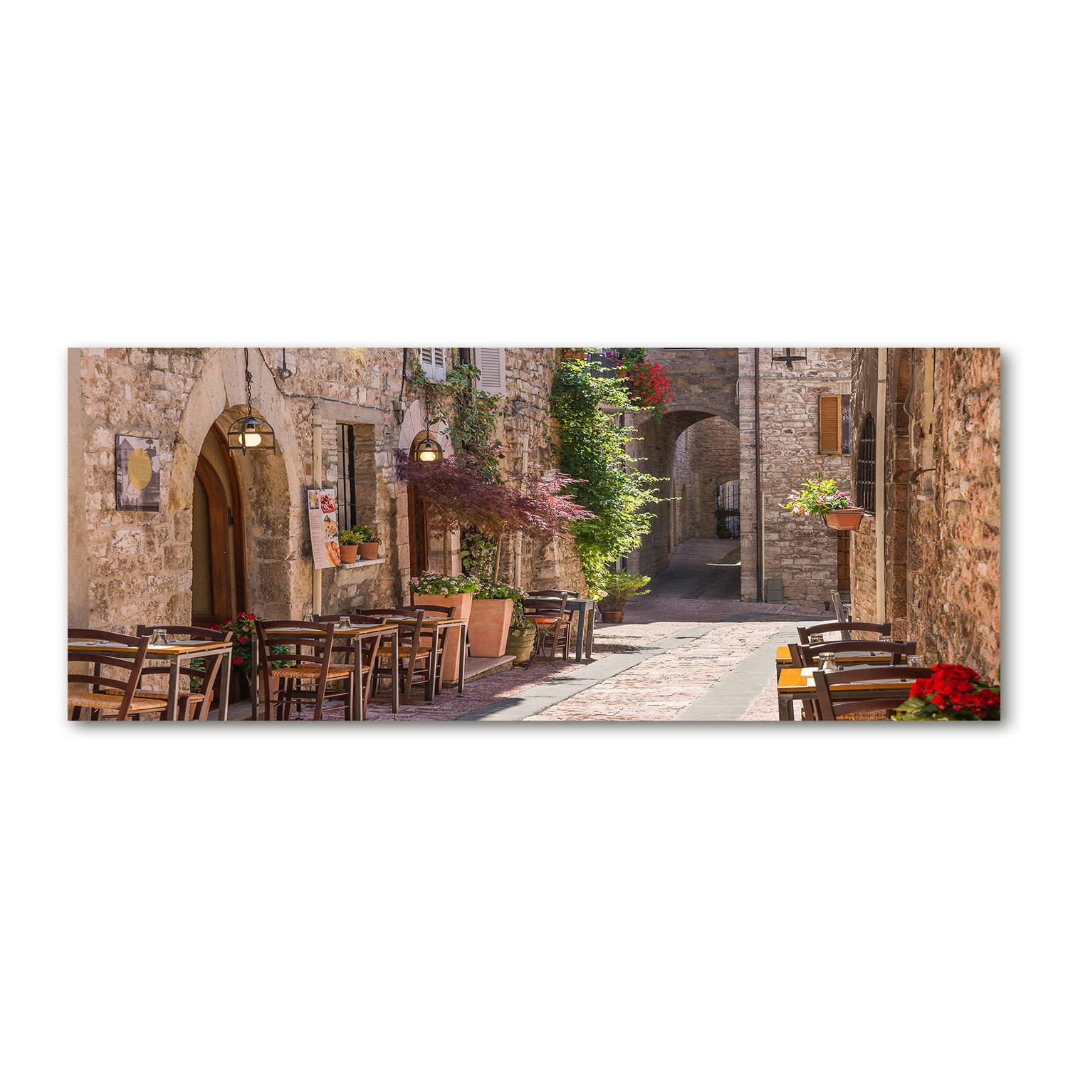 Pictura pe panza, 125 x 50cm, Decorarea peretilor "Strada italiana ...