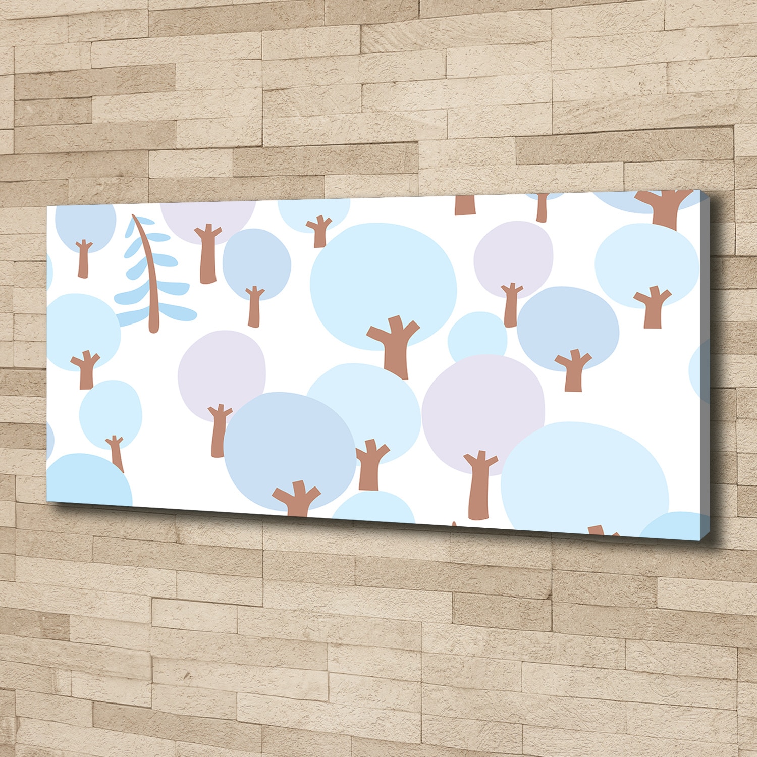 Pictura pe panza, 125 x 50cm, Decorarea peretilor "Copaci colorati ...