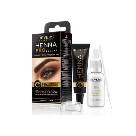 Vopsea de sprancene Henna Pro Colors, Revers, Negru, 1.0, 15ml - eMAG.ro