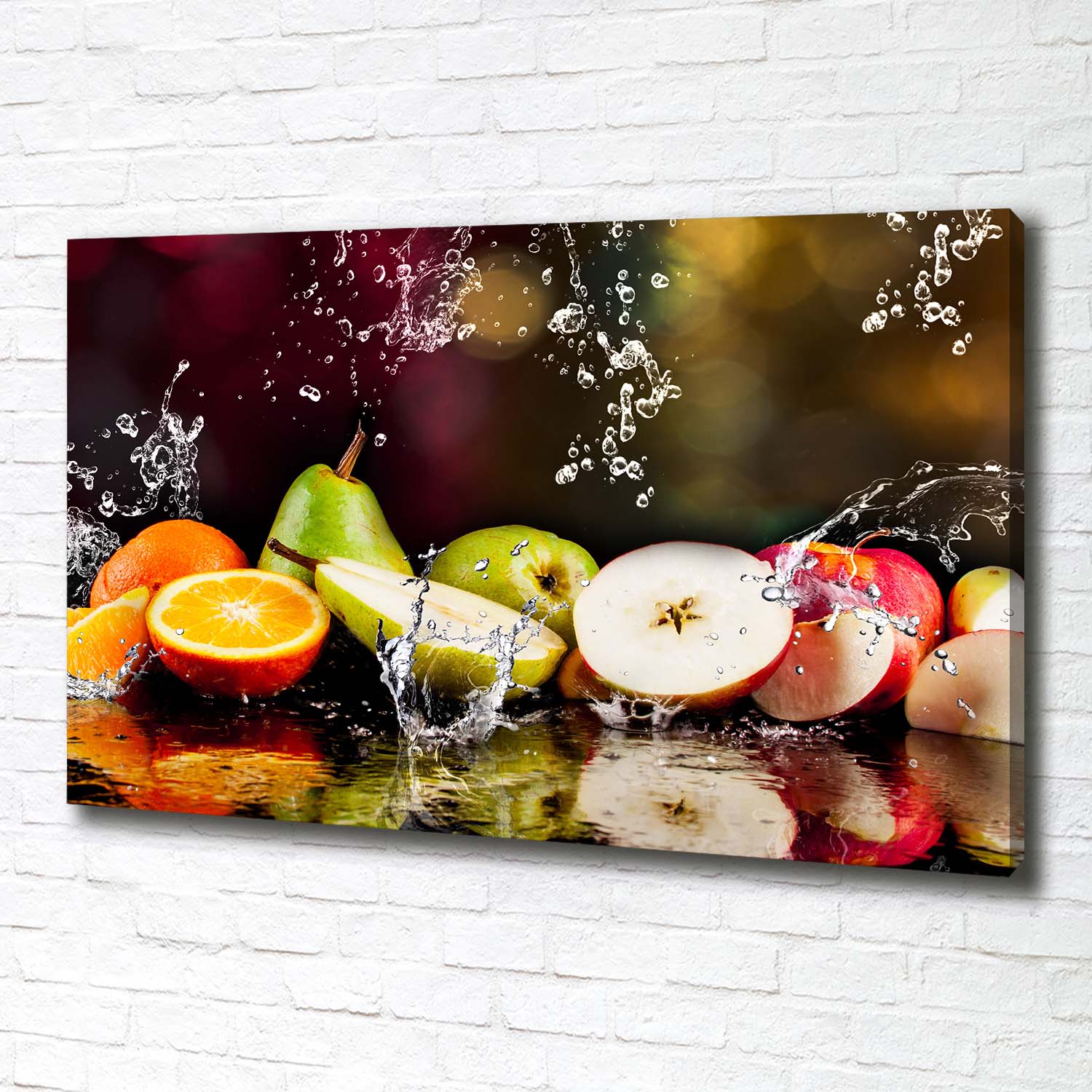 Pictura pe panza, Decorarea peretilor - Fructe si apa, cu cadru ...