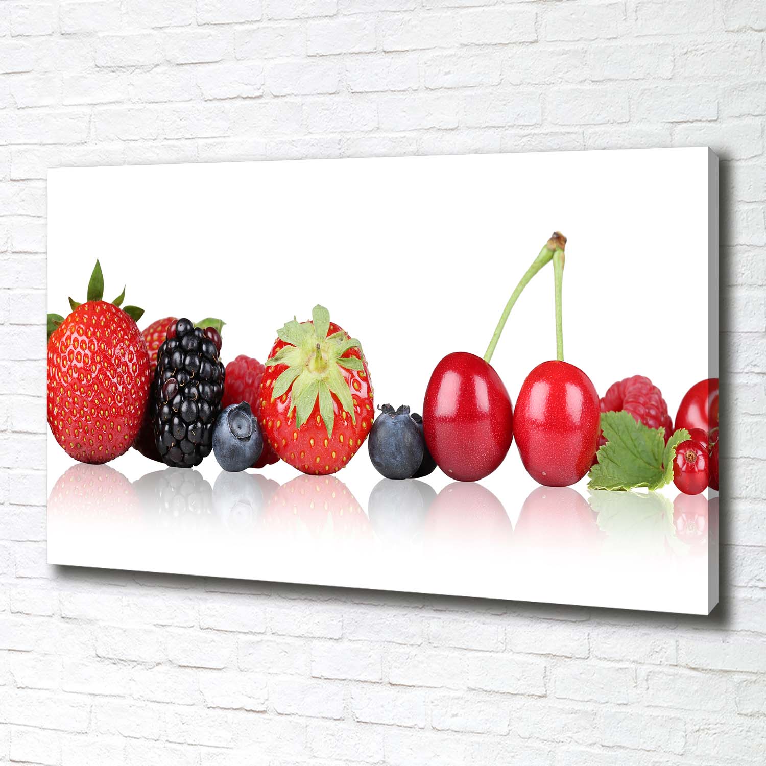 Pictura pe panza, 100 x 70cm, Decorarea peretilor "Fructe la rand ...
