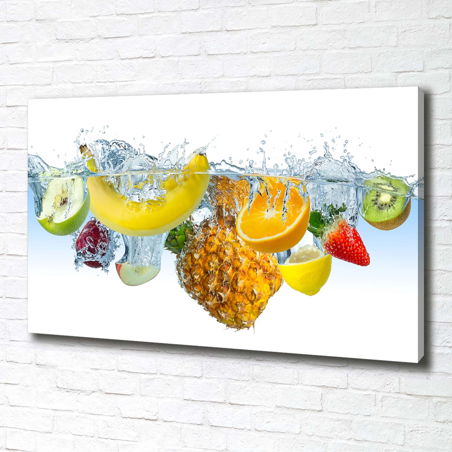 Pictura pe panza, Decorarea peretilor - Fructe sub apa, 100 cm x 70 cm ...