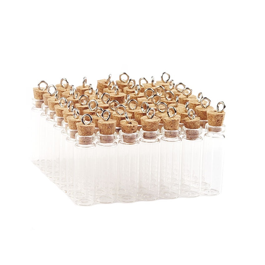 Set 48 sticlute mici cu dop de pluta 1.1 x 3.5 cm - eMAG.ro