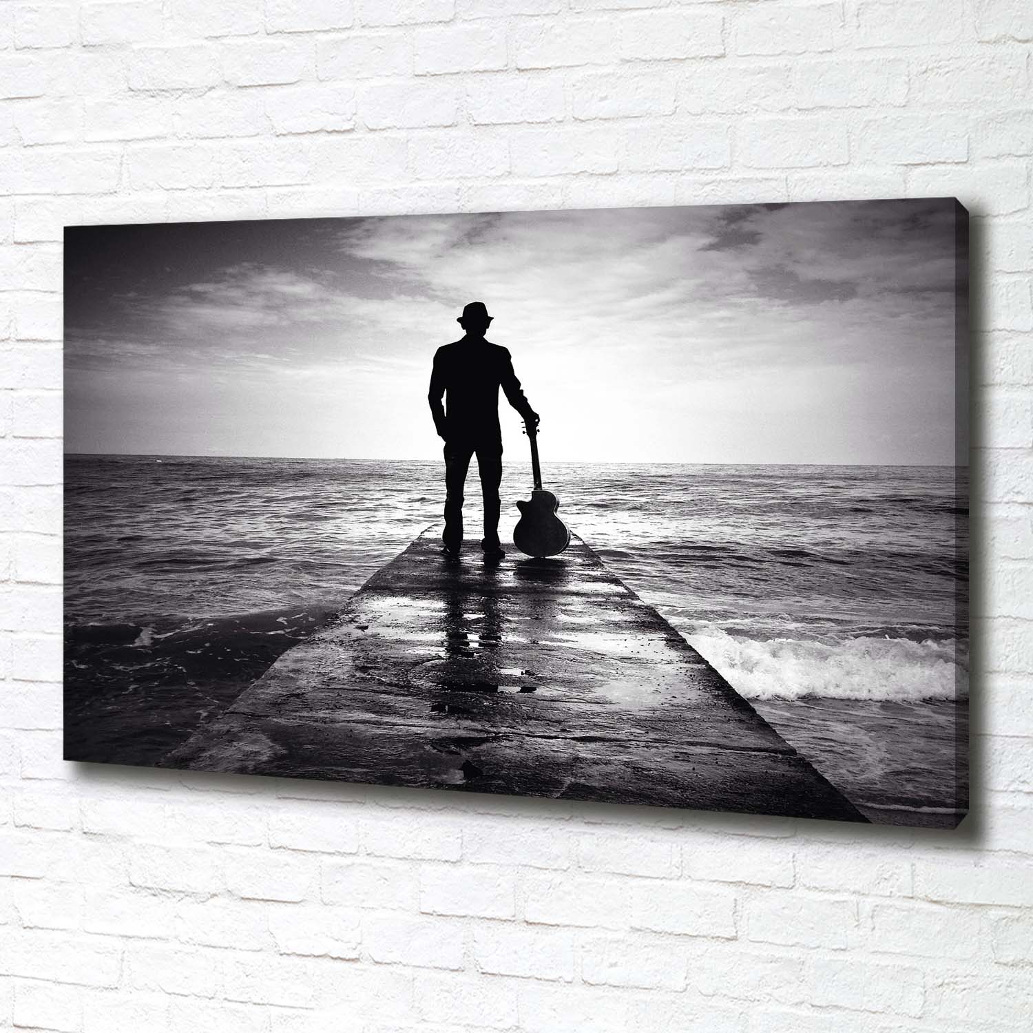 Pictura pe panza, 100 cm x 70 cm, Decorarea peretilor - Chitarist pe ...