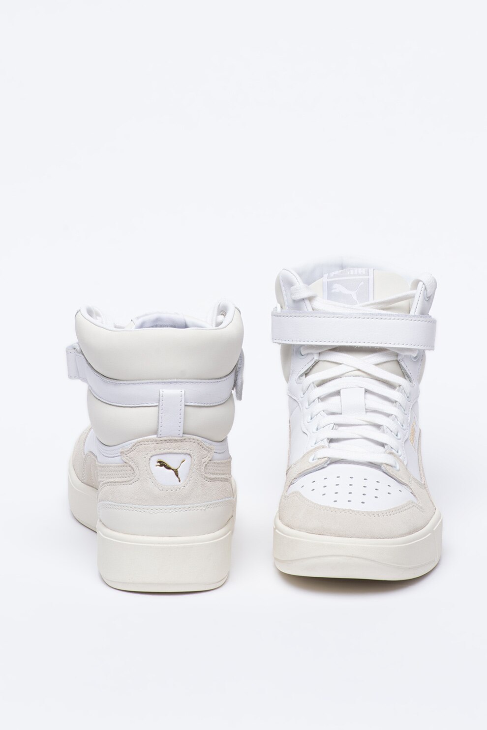Puma, Pantofi sport unisex inalti din piele Sky LX, Alb, 9 - eMAG.ro