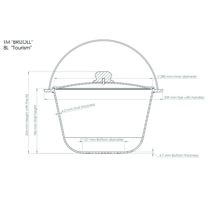 Ceaun din fonta cu capac "Turist" 8 litri - eMAG.ro