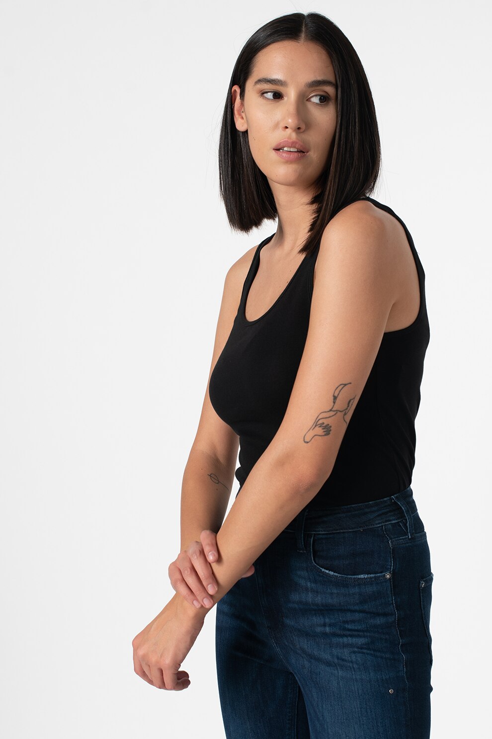 GAP, Топ с памук, Черен, M - eMAG.bg