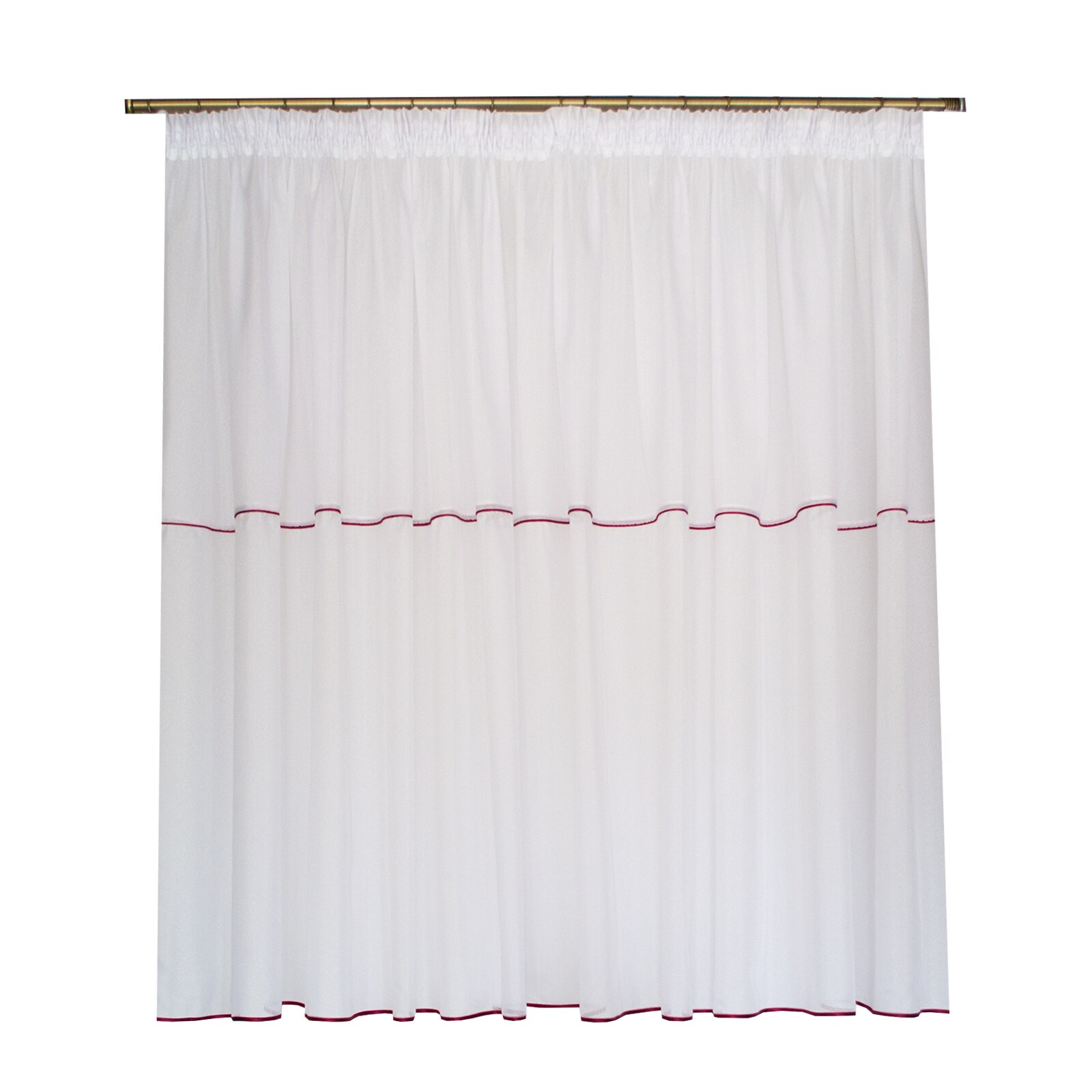 Perdea Velaria in cristal alb cu fir rosu 240 x 145 cm - eMAG.ro