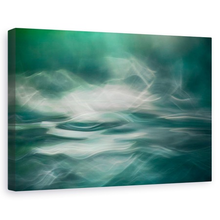 Tablou canvas - Lumini Nordice De Iarna, Abstract, Apa, Fum, Turcoaz ...