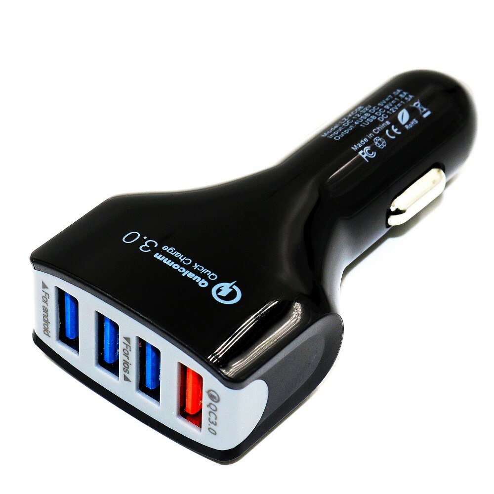 Adaptor auto Qualcomm 3.0 pentru dispozitive mobile, fast charge, 4xUSB ...