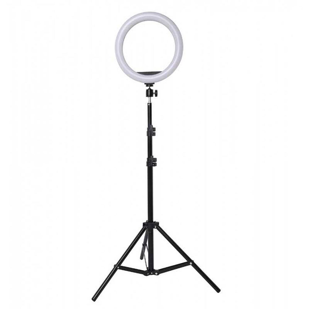 Lampa Circulara EDAR® cu Trepied si Suport pentru Telefon, 180 LED-uri, 3 Tipuri de Lumina, 12 ...
