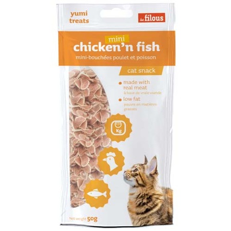 Les Filous Mini CHICKEN'N Fish 50g jutalomfalatok csirkehússal és ...