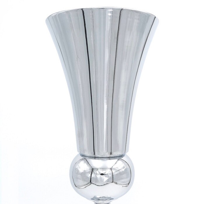 Vaza cu decor elegant, simpla, argintie, 52 cm, OEM - eMAG.ro