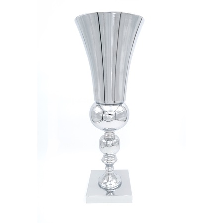 Vaza cu decor elegant, simpla, argintie, 52 cm, OEM - eMAG.ro