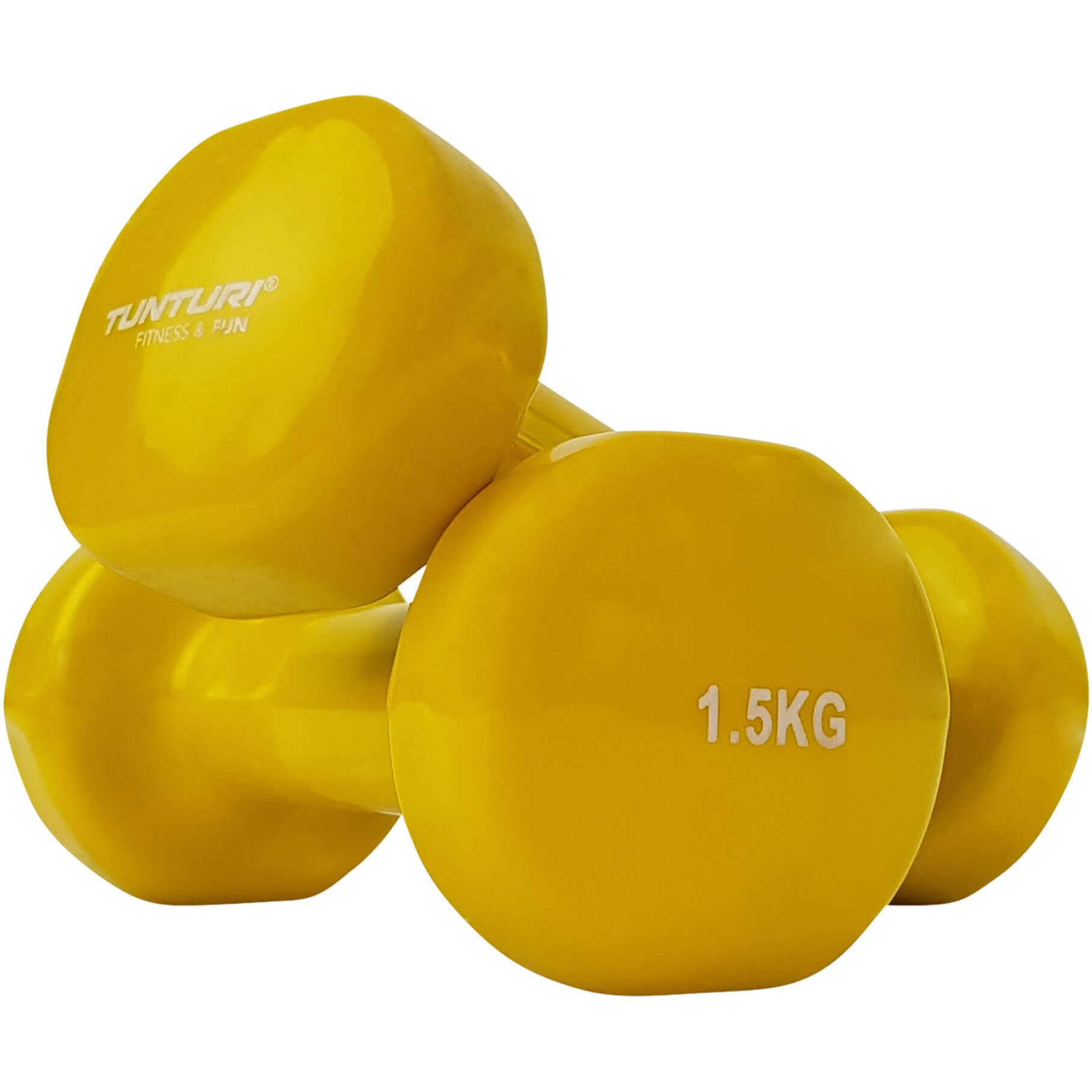 Gantere vinil Tunturi, 2 x 1.5 kg, galben - eMAG.ro