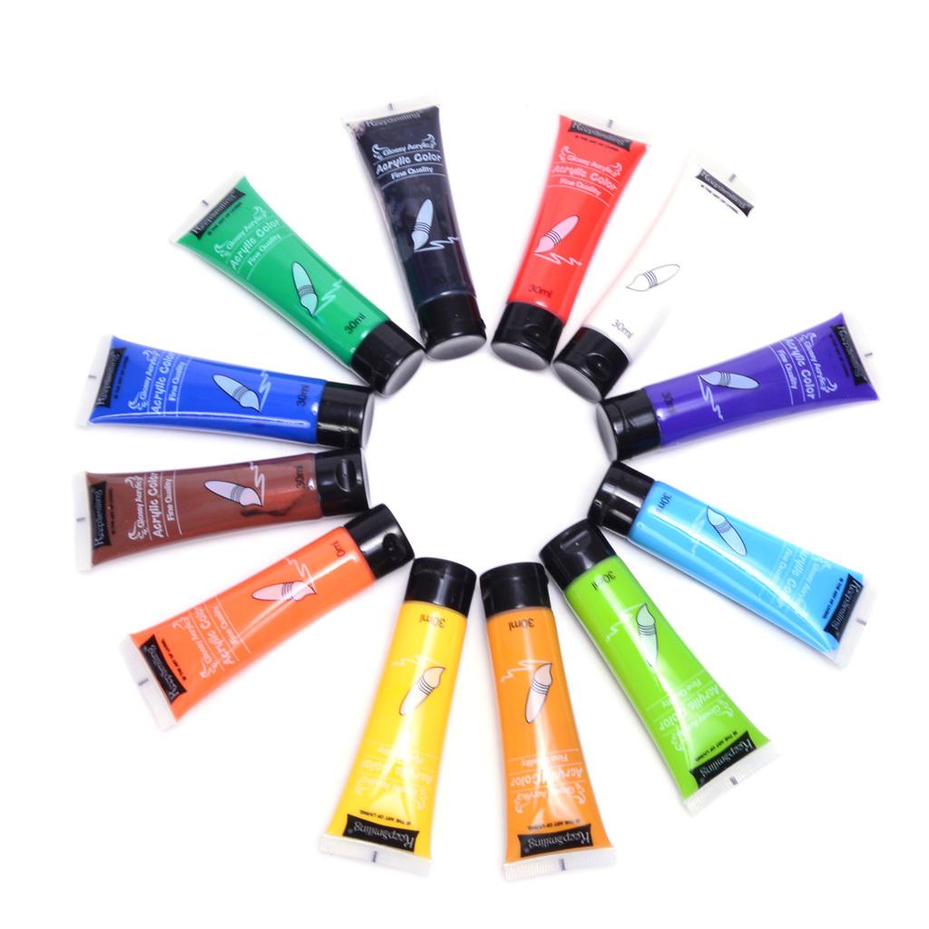 Комплект акрилни бои за рисуване Giftshop GS-74173, 12 броя - eMAG.bg