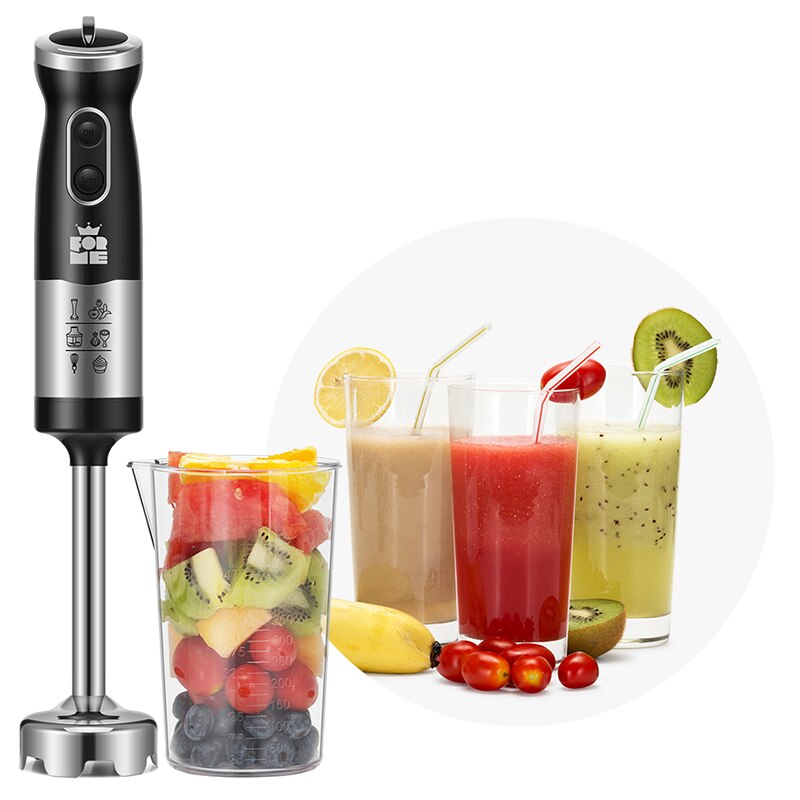 Set Blender de mana 4 in 1 ForMe, 700W, 2 viteze, Functie turbo, Cana ...