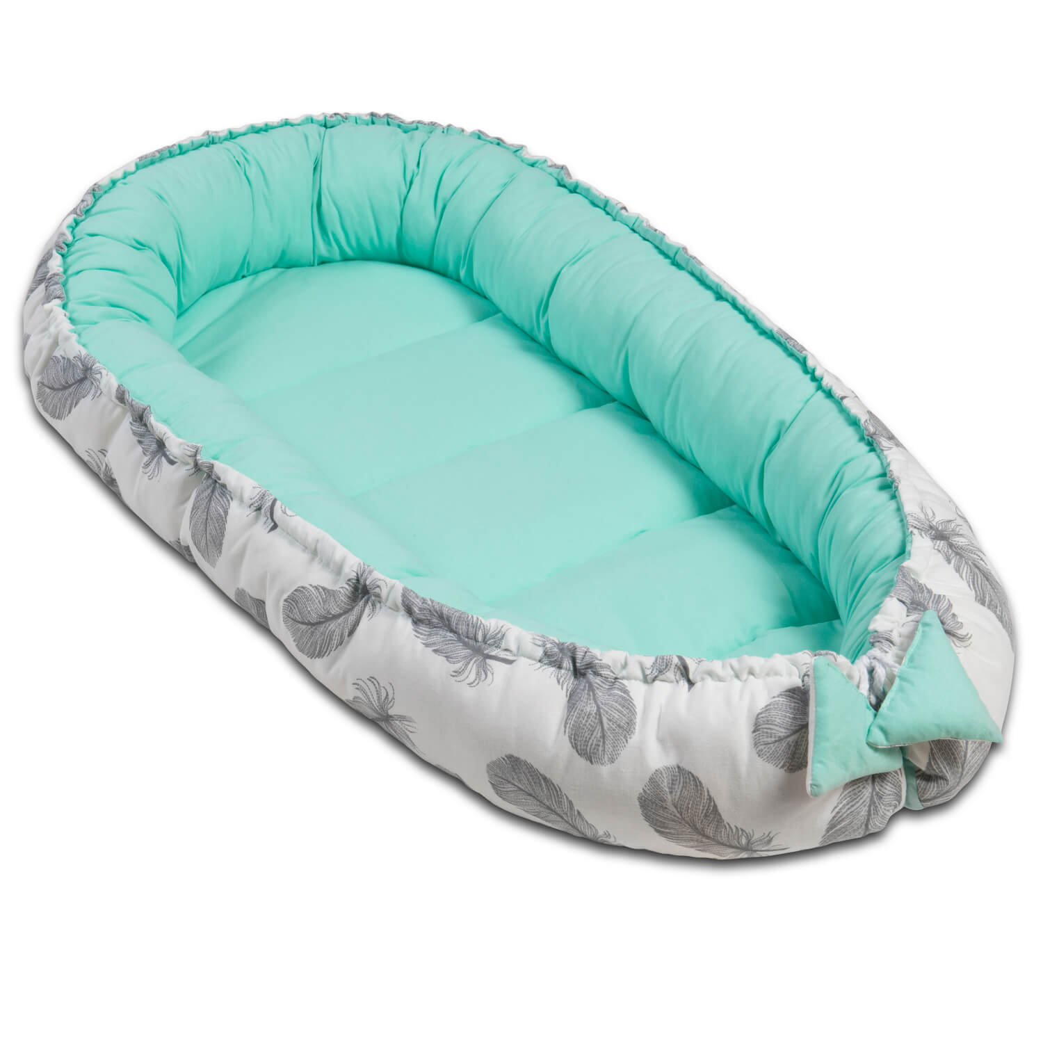 Cosulet bebelus pentru dormit Kidizi Baby Nest Cocoon 90x50 cm Mint ...