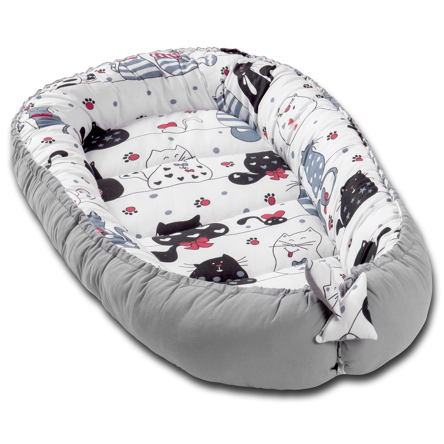 Cosulet bebelus pentru dormit Kidizi Baby Nest Cocoon 90x50 cm Happy ...